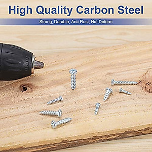 FARRAY Wood Screws, 224pcs Wood Screws Assortment Kit, Galvanized Carbon Steel Phillips Screw Set, Round Head Screws, Assorted Screws, Assorted Wood Screws, Screw Set Assortment, Self Tapping Screws