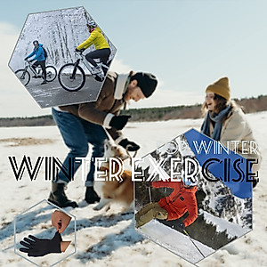 Donfri Winter Warm Gloves Men Women -Thermal for Running Cycling Driving Hiking in Cold Weather(Thicken-Black, Large)