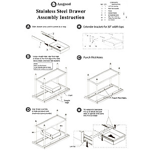 20 in. x 14 in. x 5 in. Stainless Steel Table Drawer | Metal Drawer for Prep Work Table