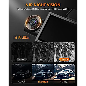 WOLFBOX i07 Dash Cam, 3 Channel Dash Cam with WiFi GPS, 4K+1080P Dash Camera Front and Inside, 2.5K 1600P+1080P+1080P Dashcam Front Rear and Cabin, 3" LCD Super IR Night Vision, Smart Parking Monitor