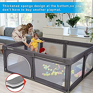 Baby playpen, Upgrade Play pens for Babies and Toddlers with Thickened Bottom, Sturdy Infant Activity Center Prevent Climbing Safe and No Gaps.(50”×50”)