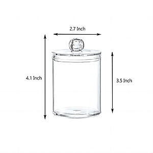 Vrpshe 2 Pack Qtip Holder Dispenser for Cotton Ball, Cotton Swab, Cotton Round Pads, Dispenser Holder Transparent Acrylic Storage Organizer Containers Cotton Rounds Display Rack With Lid (2)