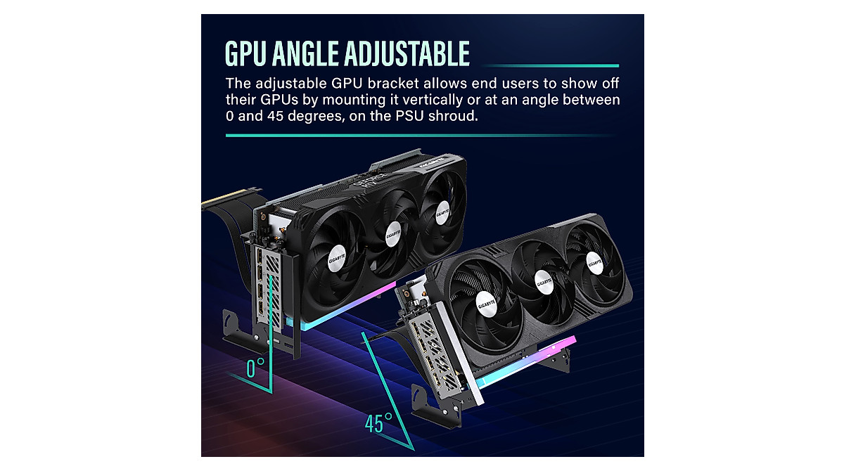 EZDIY-FAB PCIe 4.0 GPU Mount Bracket with ARGB LED Module, Multi-Angle ...