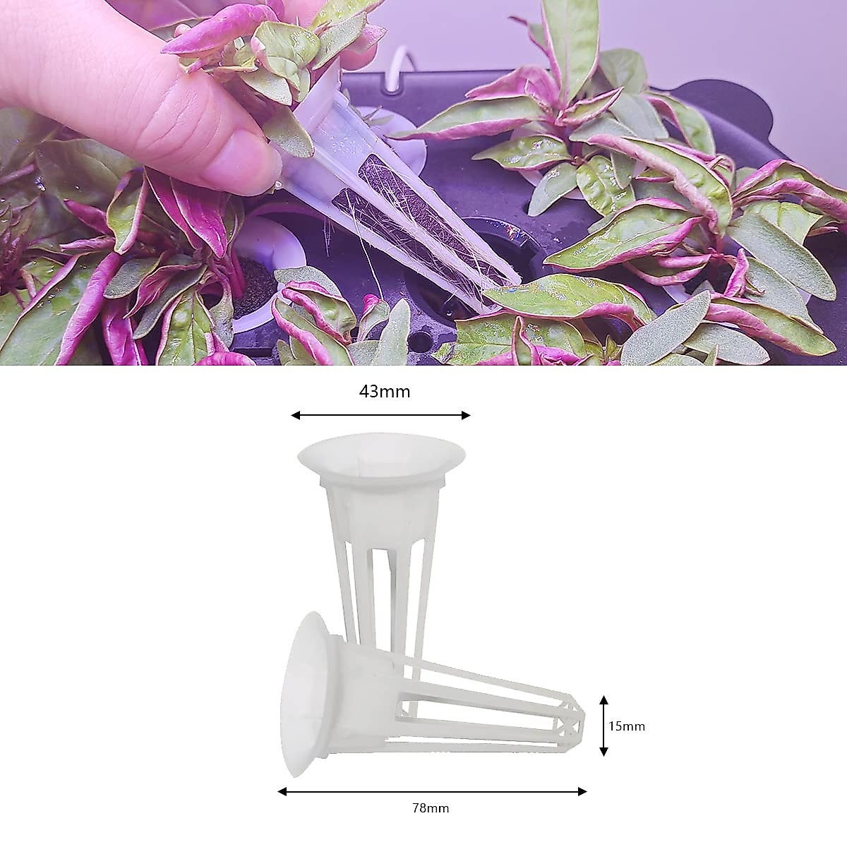 50 Pack Grow Baskets for Hydroponic Growing System, Seed pods Basket Compatible with aero Garden Grow Sponge Starter pods