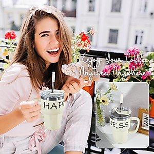 21 oz Insulated Coffee Mug Tumbler with Handle, Stainless Steel Travel Mug Tumbler with Lid and Straw, Coffee Travel Mug Spill Proof with Lid for Keep Hot/Ice Coffee, White