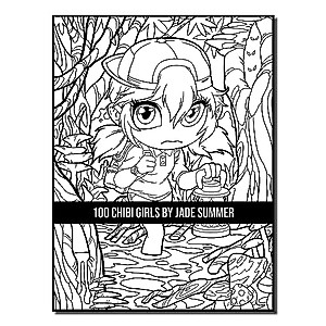 100 Chibi Girls: An Adult Coloring Book Collection with Cute Girls, Fantasy, Horror, Christmas, and More!