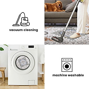 Area Rug Non-Slip 4'x6' Printed Indoor Accent Rug Washable Low-Pile Foldable Carpets Indoor Entry Throw Rug for Bedroom Living Room Dining Playroom