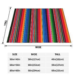Mexican Serape Designs Blanket Soft Printed Comfortable Throw Air Conditioner Blanket for Living Room 60"x50"