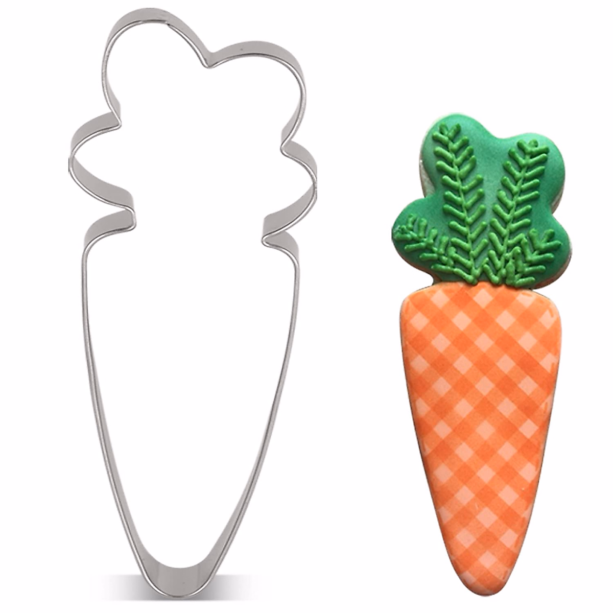 LILIAO Easter Carrot Cookie Cutter - 2 x 5 inches - Spring Sandwich Biscuit Cutters - Stainless Steel