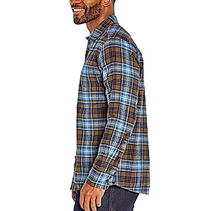 Eddie Bauer Bristol Men's Flannel Shirt - Deep Denim Plaid Small