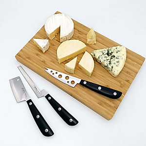 Cheese Knife, MATTSTONE HILL 4 inches All Purpose Cheese Knife - Soft & Semi Hard Cheese Knife, Premium Stainless Steel, Black Handle