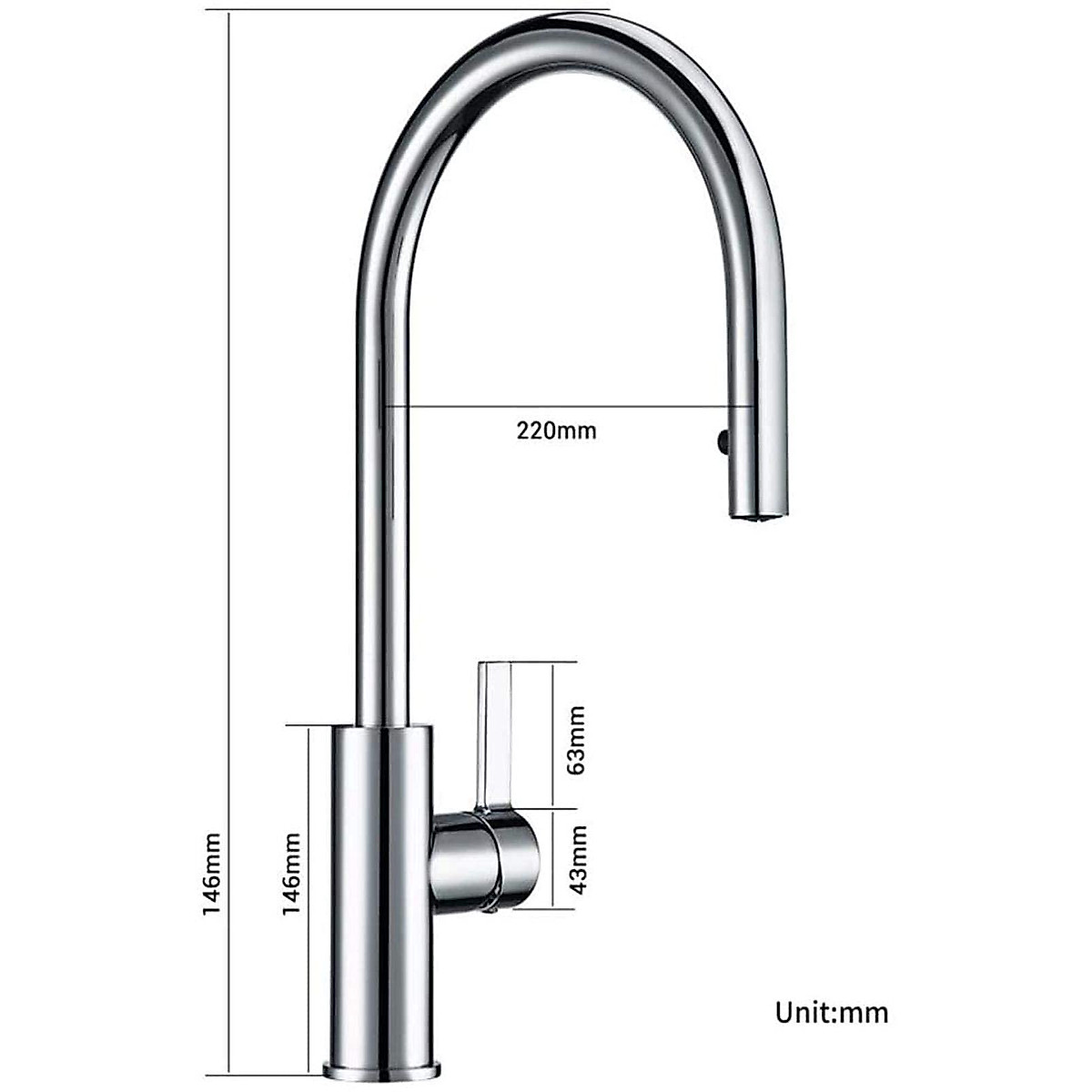 Kitchen Sink Taps with Pull Out Spray, Brass Kitchen Faucet Mixer Hot and Cold Water Round Spout Single Handle 360° Rotatable Ceramic Valve Kitchen Faucet Set,Brushed