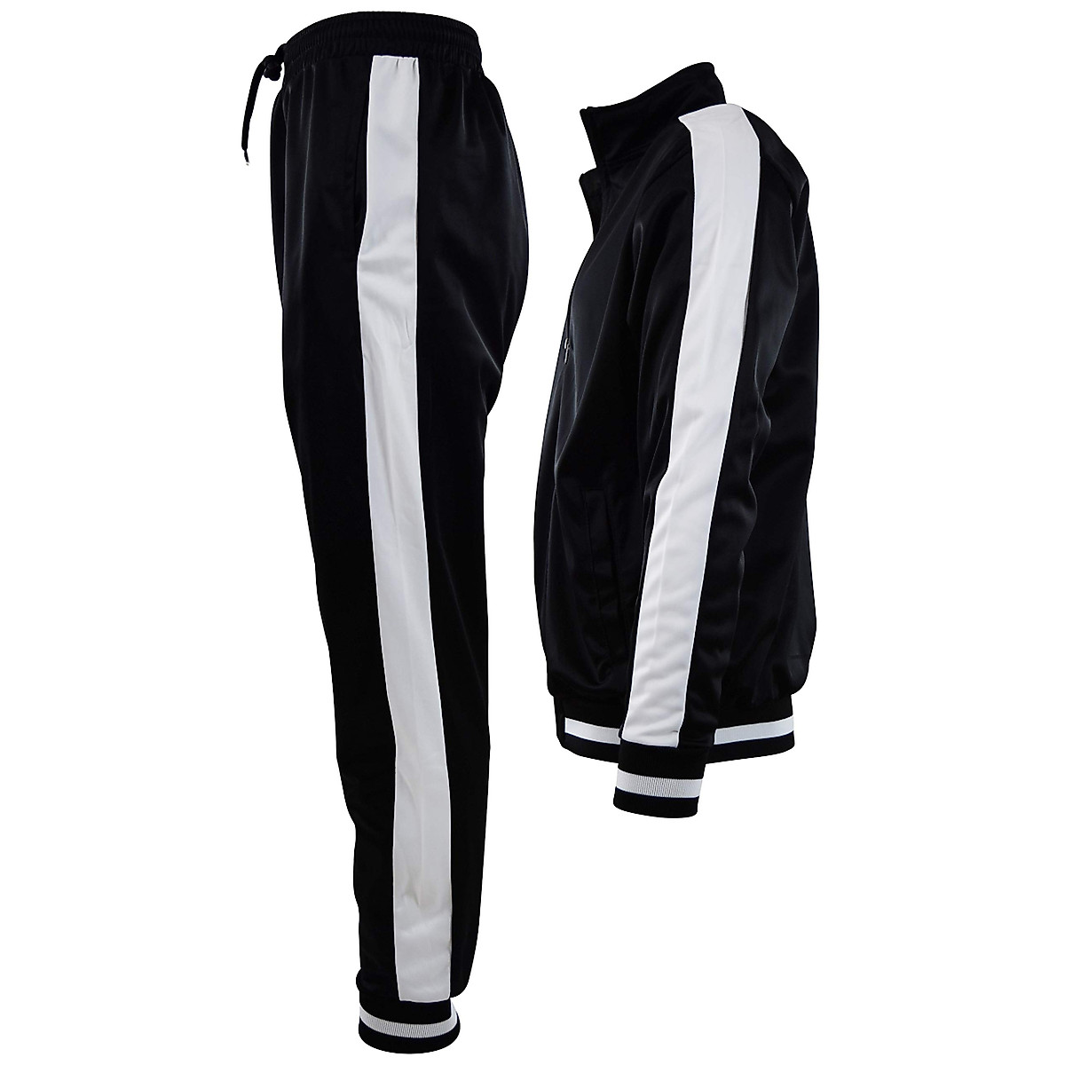 ChoiceApparel Mens Athletic 2 Piece Tracksuit Set (XL, 877-Black)