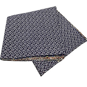 CJINZHI Fat Quarters Fabric Bundles, 14pcs 19.69x19.69inches(50x50cm) Cotton Fabric Quilting Squares lot Precut Patchwork Quarter Sheets for Sewing Patterns Bundle, Black Brown Floral