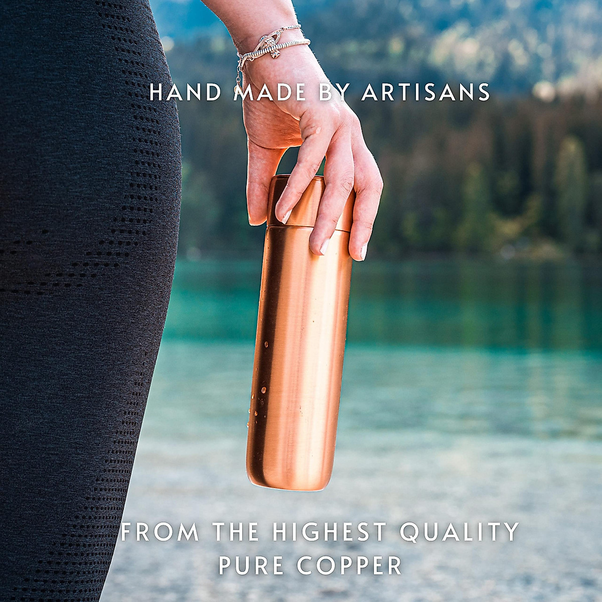 Kosdeg Copper Water Bottle - 16oz Vintage Modern Design - An Ayurvedic Copper Vessel For Drinking - Drink More Water, Lower Your Sugar Intake And Enjoy The Health Benefits