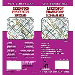Lexington / Frankfort / Bluegrass Area, Kentucky Street Map