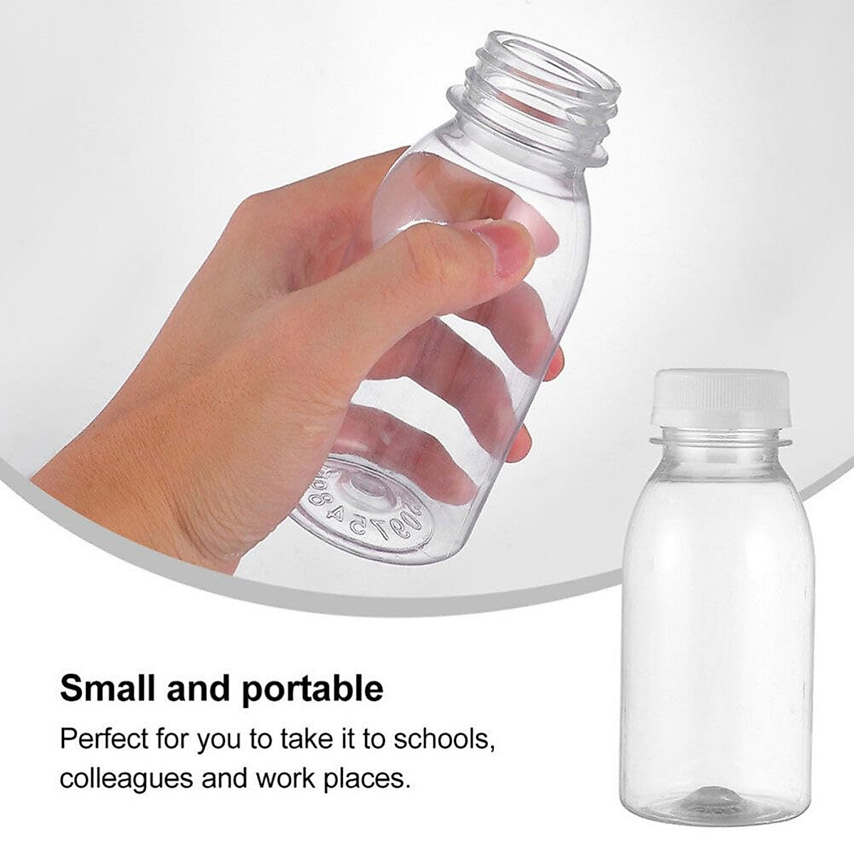 MAGICLULU 6pcs Transparent PET Milk Bottle Sealing Water Bottles Juice Bottles with Lids Small Portable Bottles for Fruit Juice Milk Storage 100ML