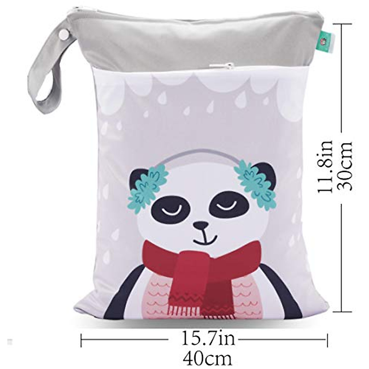 Waterproof Wet Bag, Reusable Dry and Wet Bag for Waterproof Cloth Diapers, Two Zippered Pockets, Travel Beach Swimming Pool, Dirty Baby Supplies, Yoga wet dry bag, Swimsuit or Wet clothes(L028)