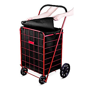Shopping Cart Liner - 18" X 15" X 24" - Square Bottom Fits Snugly Into a Standard Shopping Cart. Cover and Adjustable Straps for Easy and Secure Attachment. Made from Waterproof Material, Black