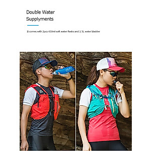 AONIJIE 2.5L/5L/12L Professional Lightweight Cross-Country Backpack Outdoor Hydration Backpack Hiking Camping Climbing (5L# Orange-M/L)