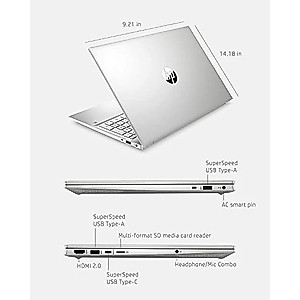 HP Pavilion 15 Laptop, 15.6" FHD Touchscreen, AMD Ryzen 5 5500U Processor, 32GB RAM, 1TB SSD, Backlit Keyboard, WiFi 6, Fingerprint Reader, B&O Audio, Webcam, Windows 11 Home, Silver