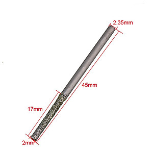BQLZR 2MM Silver Extended Gems Drill Bits Bowlder Pearls Jewelry Agates Hole Coated Drill Bits Pack of 10