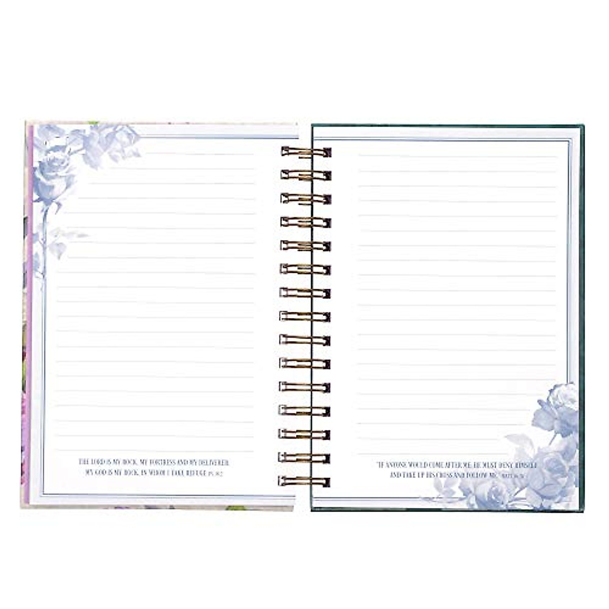 Christian Art Gifts Journal w/Scripture Be Still and Know Psalm 46:10 Bible Verse Purple Rose 192 Ruled Pages, Large Hardcover Notebook, Wire Bound