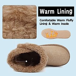 CIOR Toddler Snow Boots for Girls Boys Winter Warm Kids Boots Outdoor Shoes U121ELTX01-T.Khaki-21