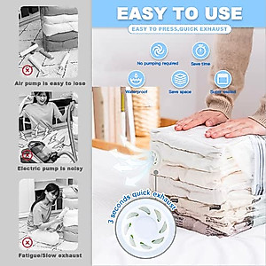 Vacuum Storage Bags, Space Saver Sealer Bags Compressed Closet Organizers and Storage Bags for Bedding, Comforter, Pillows, Towel, Blanket, Clothes Compress Cube No Pumps Needed 3 Pack (Medium-3pcs)