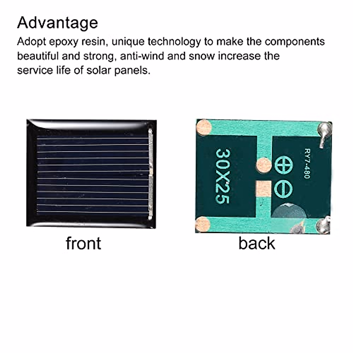 MECCANIXITY Mini Solar Panel Cell 1V 80mA 0.08W 30mm x 25mm for DIY Electric Power Project Pack of 5