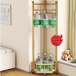 KDFWYDS Metal Coat Rack with Wheels Freestanding Closet Organizer with 2 Storage Shelves Corner Hall Tree for Entryway, Bedroom (Color : White, Size : 100 * 32 * 175CM)