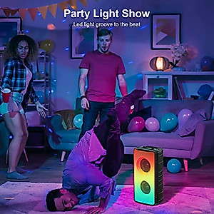 Bluetooth Speakers, 60W(80W Peak) Portable Loud Wireless Stereo Speaker with Rich Bass, Bluetooth 5.0, FM Radio, Colorful Lights, TWS Pairing, 10000mAh Battery, Outdoor Speaker for Home Party Gifts
