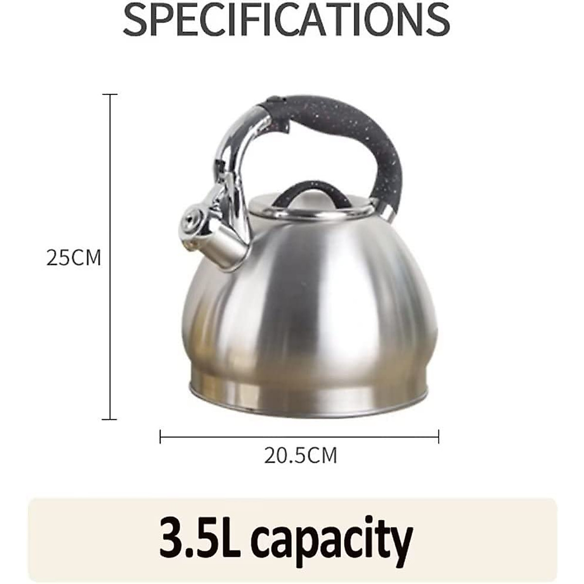 Stovetop Tea Kettle Whistling Teapot Tea Kettle Stainless Steel Whistling Kettle 3.5L Hot Water Boiler Kettle Kitchen Stovetop Tea Kettle Teapot Stove Top Kettle Tea Pot teapot