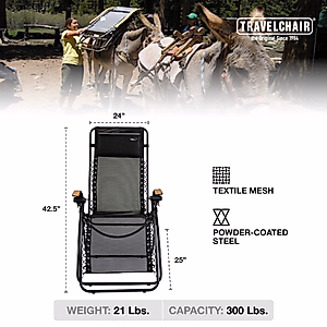 Travel Chair 218922 Chair, Lounge Lizard Black