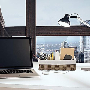 HOSROOME Bathroom Wicker Baskets for Organizing Toilet Paper Basket Storage Basket for Toilet Tank Top Decorative Basket for Closet, Bedroom, Bathroom, Entryway, Office（Set of 2,Brown