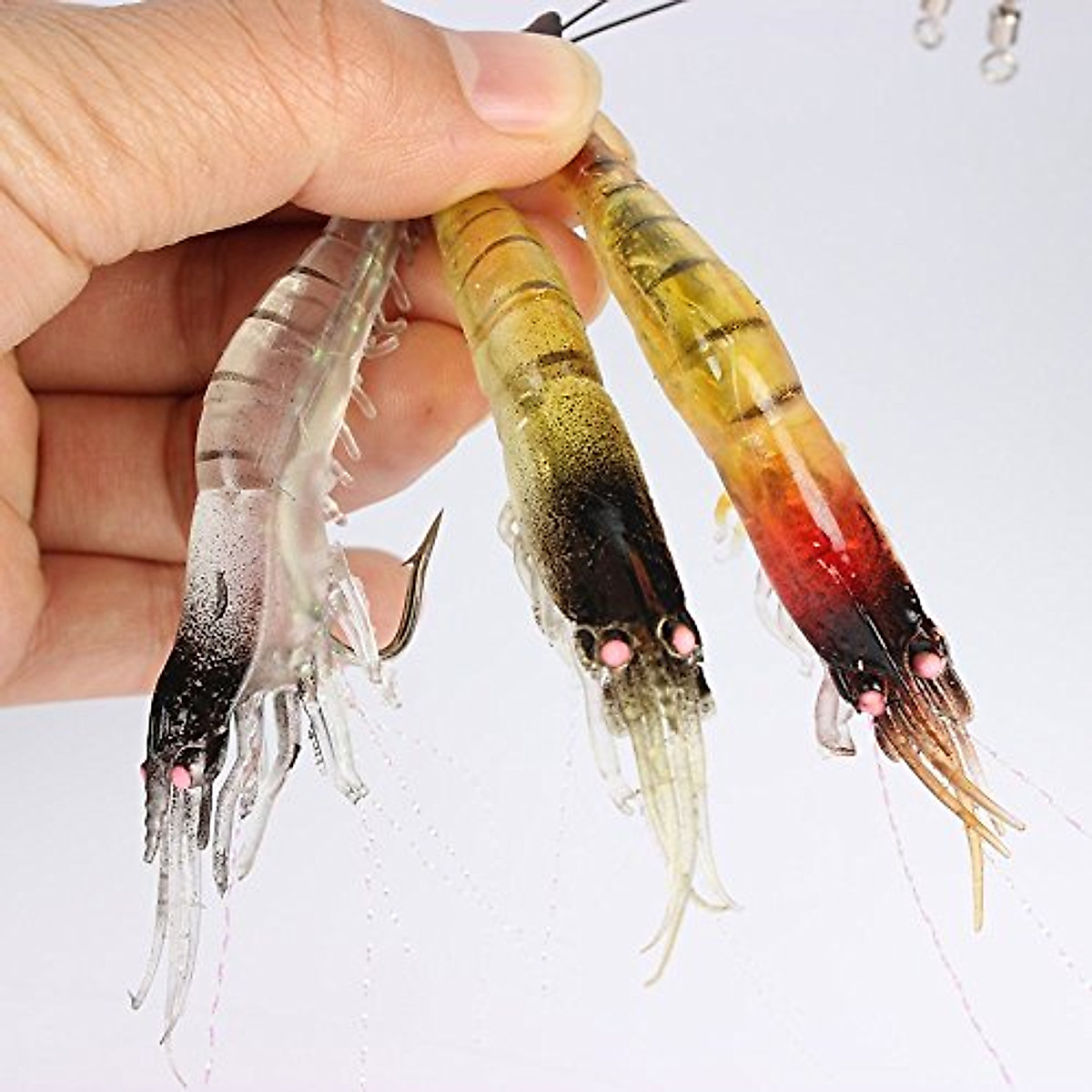 Goture Soft Lures Shrimp Bait Set, Freshwater/Saltwater, Trout Bass Salmon, 12 Piece