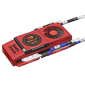 DALY Smart BMS Li-ion 4S 300A 12V BMS with Cooling Fan and Bluetooth Module SOC Monitoring for Rated 3.7V Lithium Battery Pack Home Back Up Power Storage(Smart BMS,300A Fan)