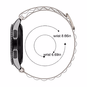 MroTech 22mm Nylon Band Compatible With Samsung Galaxy Watch 46mm (2019)/Watch 3 45mm/Gear S3 Frontier Band Replacement for GT/GT2/2e/GT3/GT4 Pro 46mm Strap for Men Women Alpine Starlight Beige