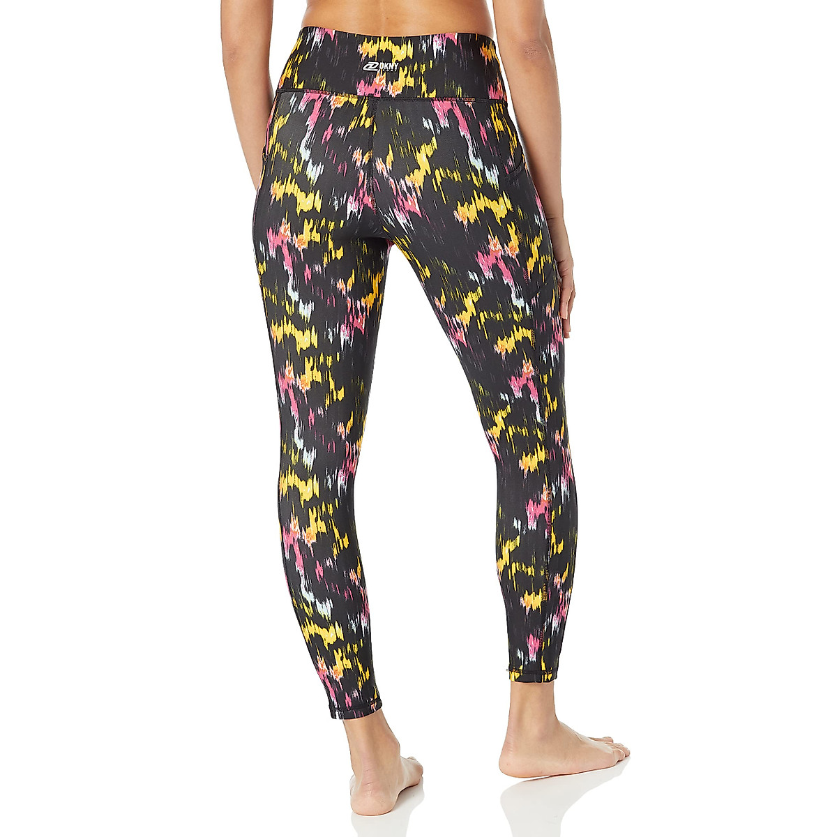 DKNY Women's Tight Printed High Waist Performance Leggings, Currant Light Trace, X-Large