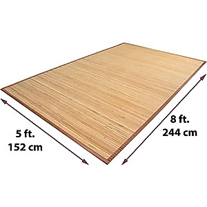 Bamboo Area Rug - 5x8 Bamboo Outdoor Rug All in One: Bamboo Rugs for Living Room, Outdoor Patio Rug, Kitchen Rug, Outdoor Carpet, Bamboo Rug for Entryway, Room Rug - Bamboo Floor Mat Large Light Brown