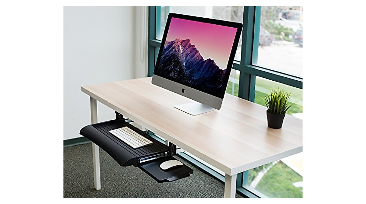 Mount-It! Sliding Under Desk Keyboard Drawer w/ Mouse Platform