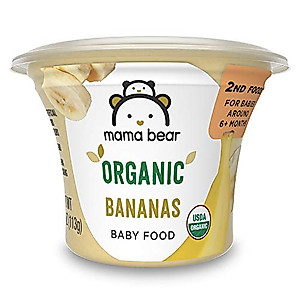 Amazon Brand - Mama Bear Organic Baby Food Bananas, vegetarian, 4 ounce (Pack of 1) Cup