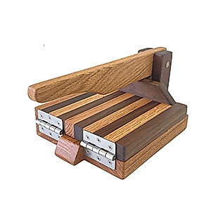 Central Coast Woodworks Hardwood Tortilla Press - Red Oak & Walnut- 8 inch
