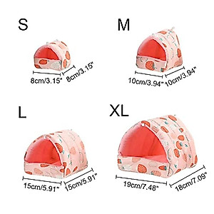 WEISHA Pet Nest 1PC Animal Sleeping Bed Cartoon Rat Hamster House Cotton Pad Cave Hamster Hammock Mini Guinea Pig Hanging Cage House Pet Supplies(M-6)