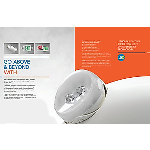 Lithonia Lighting LHQM LED B G M6 LED 2-Light Exit Sign/Emergency with Led Heads & Green Stencil, Black