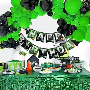 Felice Arts Video Game Balloon Arch Garland Kit Black Green Balloons for Boys Girls Kids Level Favor Game Themed Birthday Graduation Party Decorations