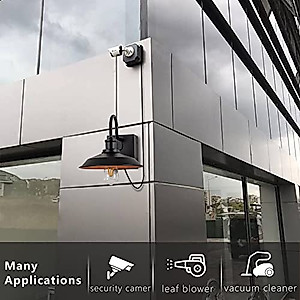 OUPAVOCS Outdoor Light with GFCI Outlet, Black Porch Light, Waterproof Exterior Barn Wall Lights Fixture with Plug, Farmhouse Sconce Wall Mount, Outside Lights for House, Garage, Patio, 2-Pack