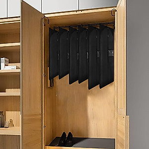 Beiskll Dress Bags for Gowns Long, 65'' Garment Bags for Hanging Clothes and Travel, Suit Bag for Storage, Clear Foldable Garment Bag (Black)