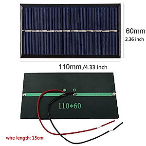 Delinx 4Pcs 5V 6V 1W Mini Solar Panels for Solar Power Mini Solar Cells DIY Electric Toy Materials Photovoltaic Cells Solar DIY System Kits 4.3"x2.36"
