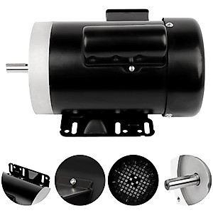 1 HP Electric Motor, 1750RPM General Purpose Motor, Single Phase Motor 56C Frame 13.6/6.8A 115/230V TEFC CW/CCW for Air Compressor and General Equipment